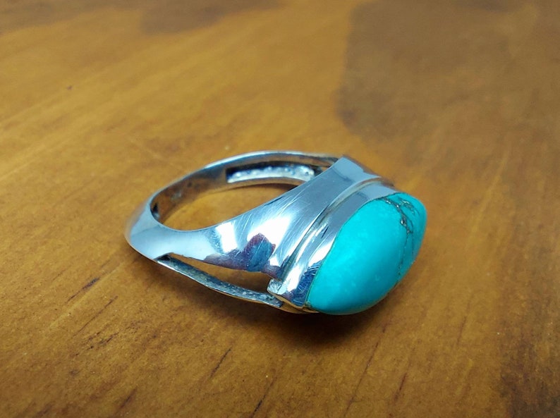 Sterling Silver Turquoise Statement Ring - Etsy