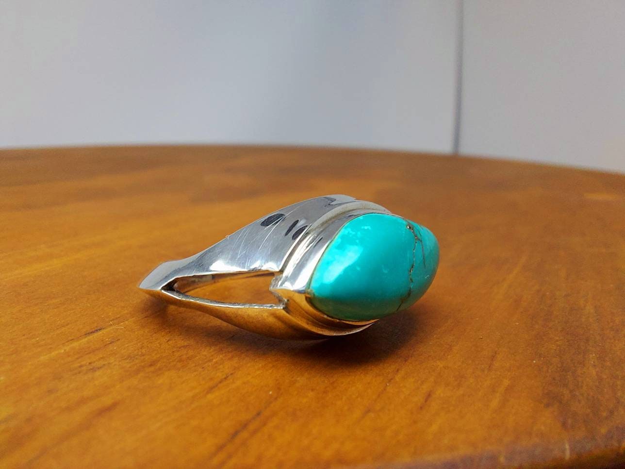 Sterling Silver Turquoise Statement Ring - Etsy