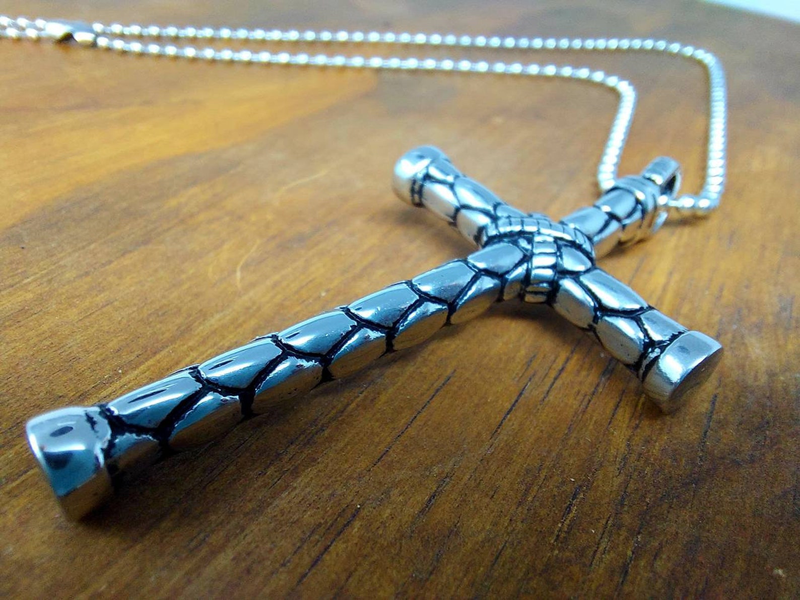 Mens stainless steel cross necklace | Etsy