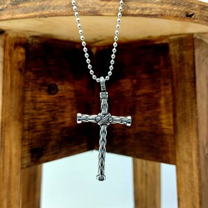 Mens Stainless Steel Cross Necklace - Etsy