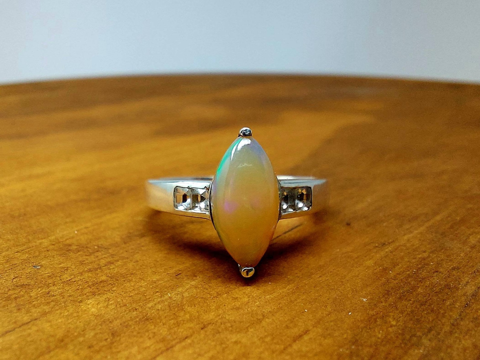Mexican Fire Opal Ring / Opal Engagement Ring / Sterling - Etsy