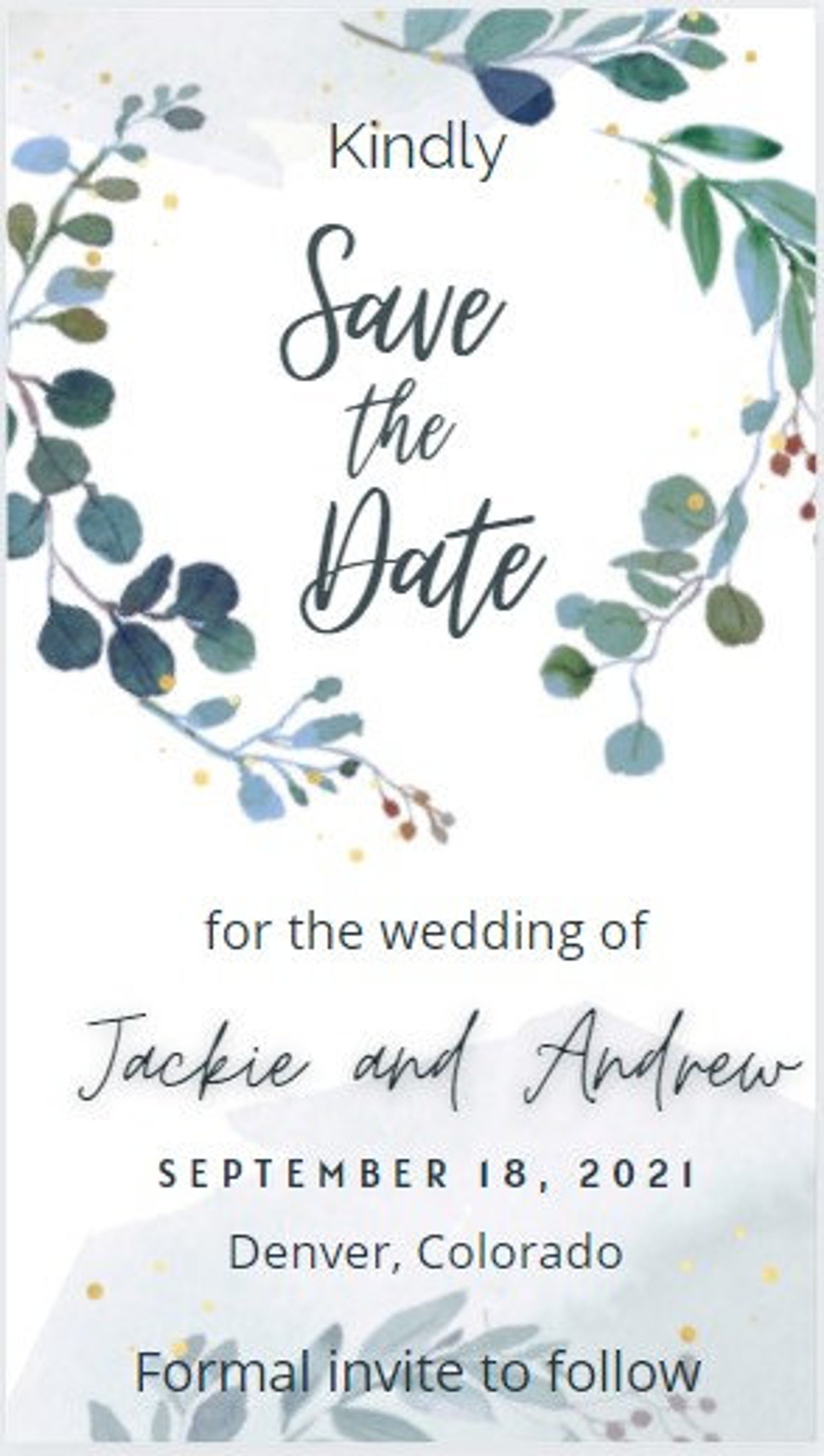 Wedding E Invite Animated Invitation Save the Date Digital - Etsy Canada