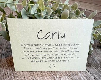 Bridesmaid Proposal Poem Card - Etsy UK
