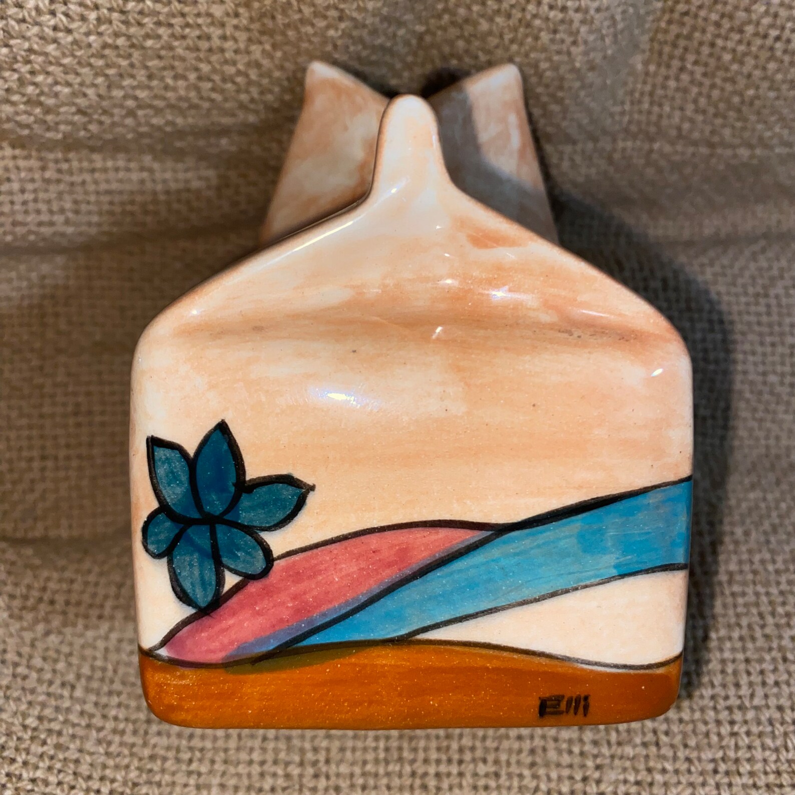 Vtg ‘82 Expensive Pieces Pottery SW Country Flowers Milk Carton Shape ...