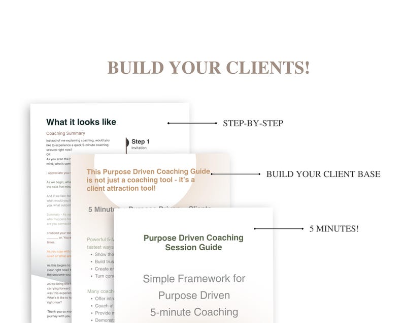 5-minute Purpose Driven Coaching Script Client Attraction Tool PDF - Etsy