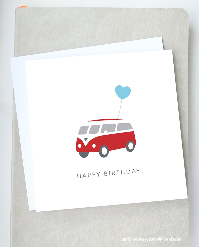 Vanfarer Campervan Birthday Card Birthday Card For Campervan Etsy