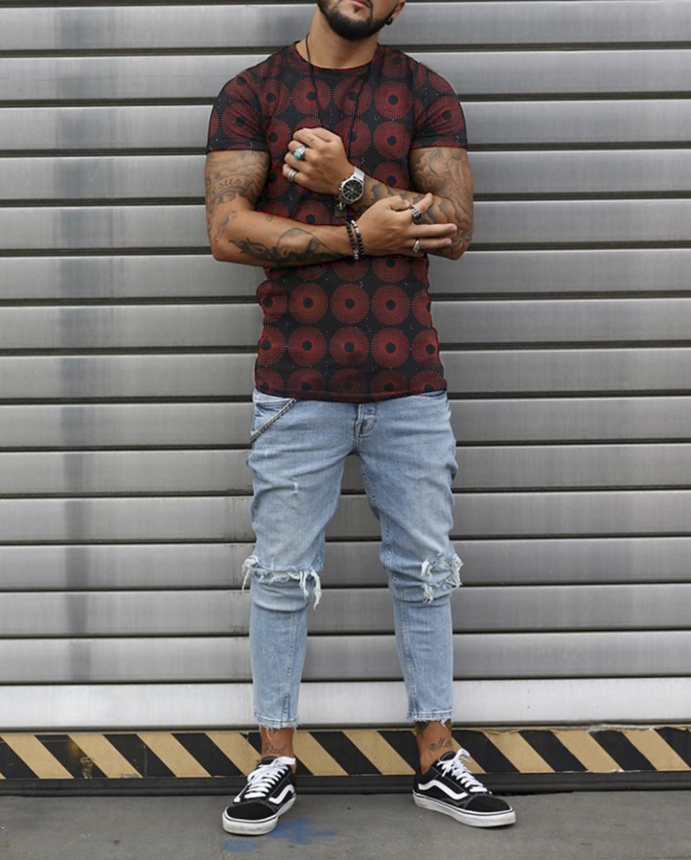 Mens ANKARA AFRICAN PRINT T-shirt | Nigeria | Ghana | Batik Wax Print T ...