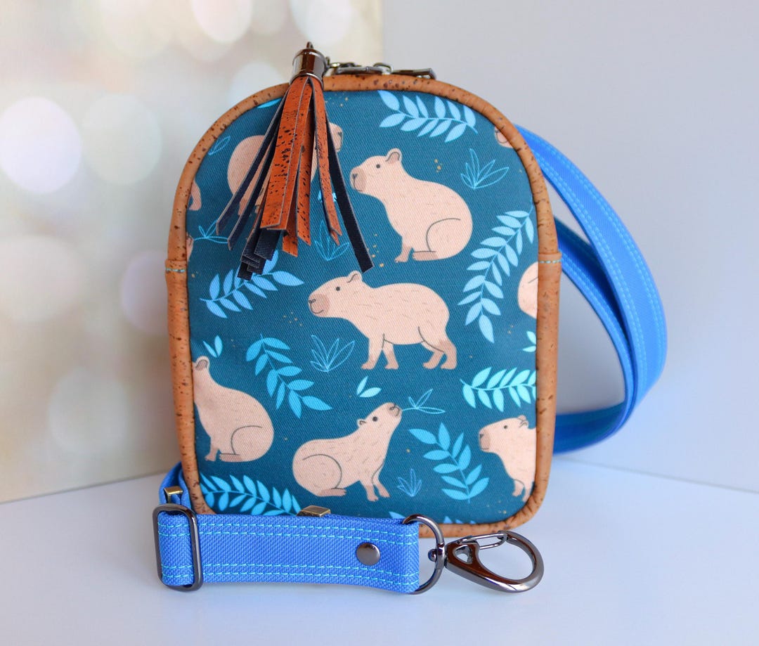 Mini Sling Bag | Capybaras, Mini Capybara Bag, Blue Sling Bag, Capybara ...