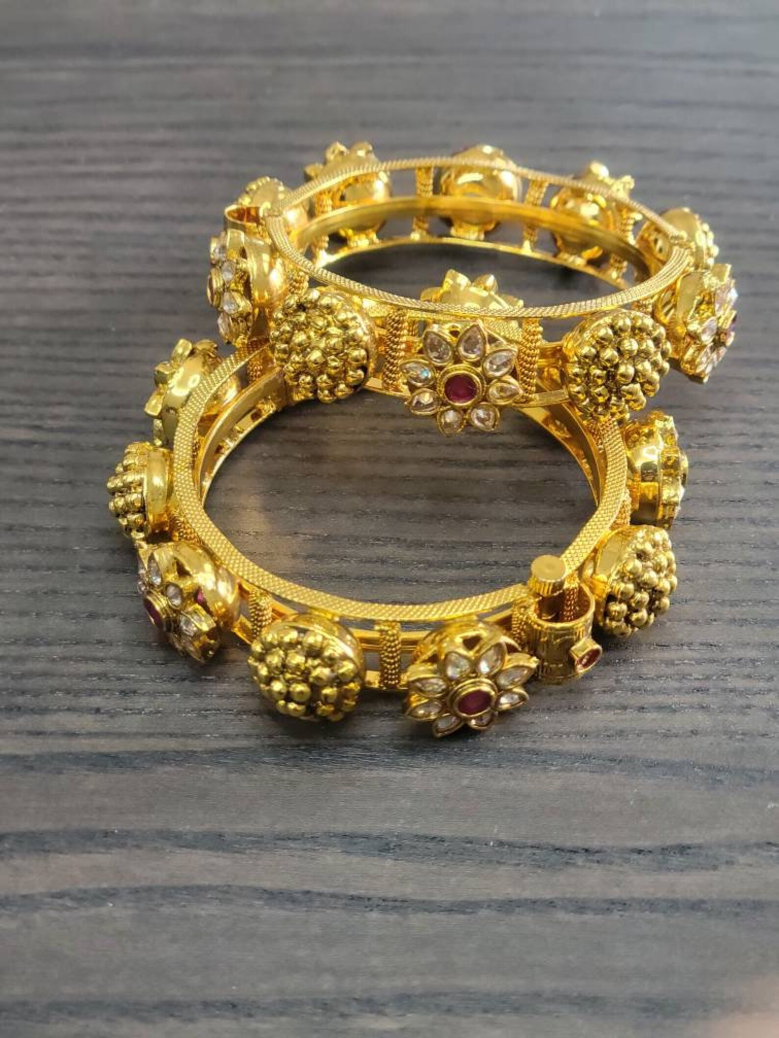 Gold Indian Kada Bangles Indian Jewelry pakistani Jewelry - Etsy