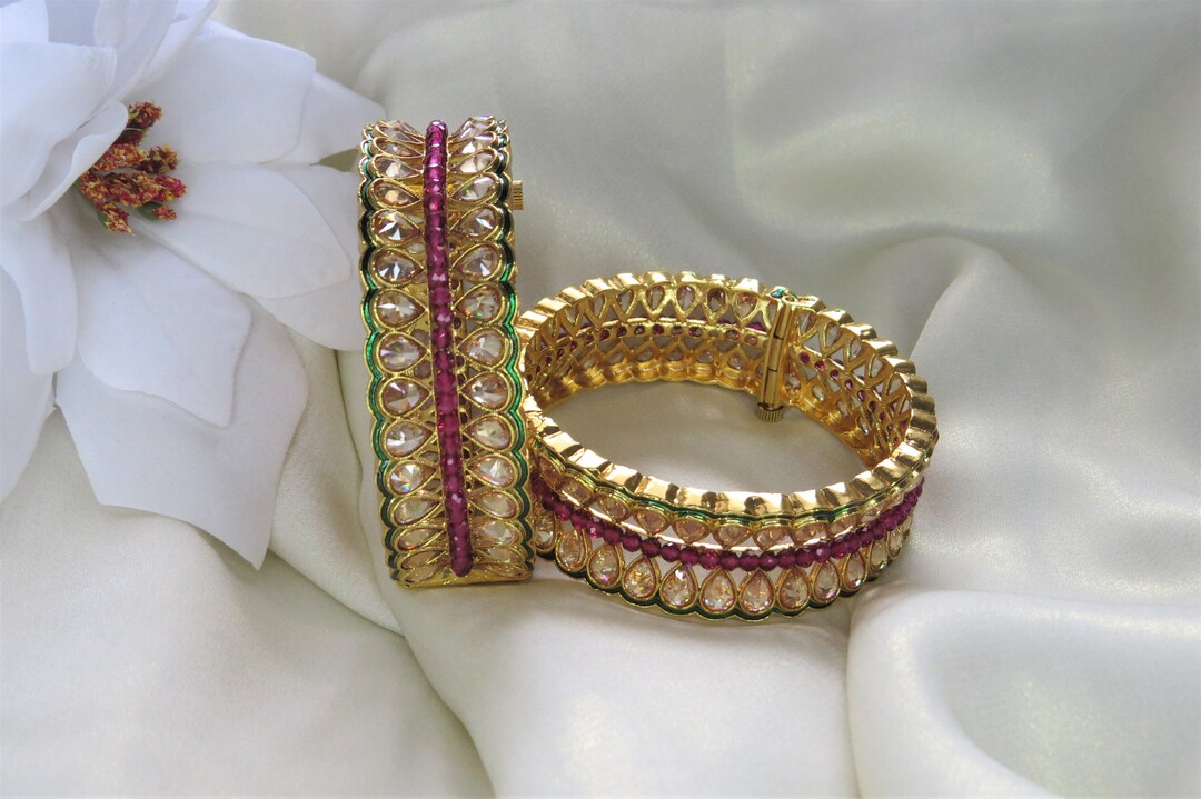 Gold Indian Kada Bangles Indian Jewelry ,pakistani Jewelry, Wedding ...