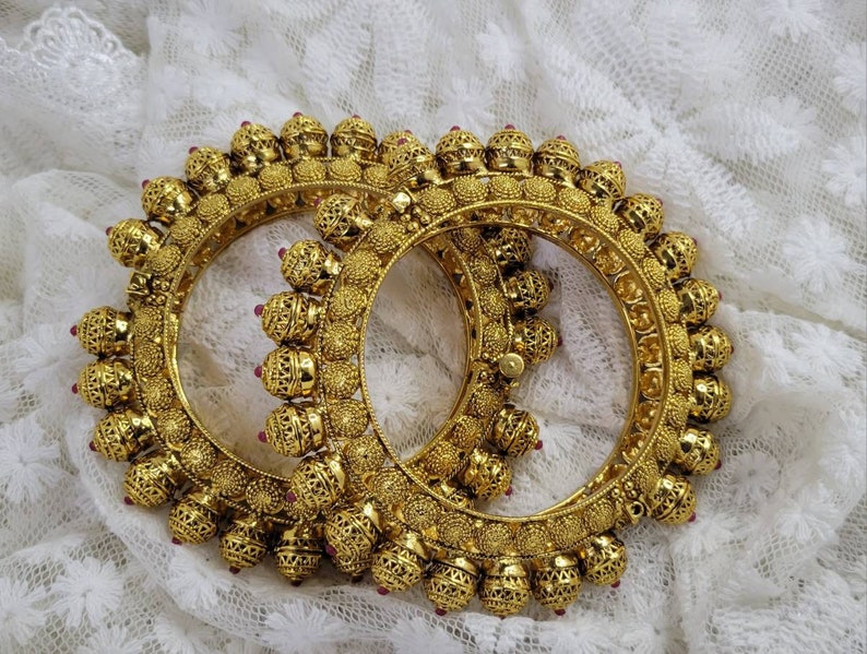 Gold Indian Kada Bangle South Indian Jewelry pakistani - Etsy