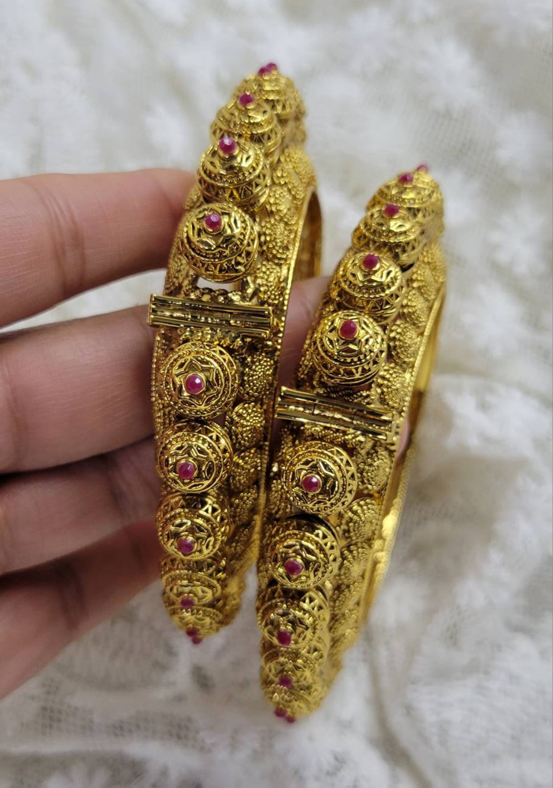 Gold Indian Kada Bangle South Indian Jewelry pakistani - Etsy
