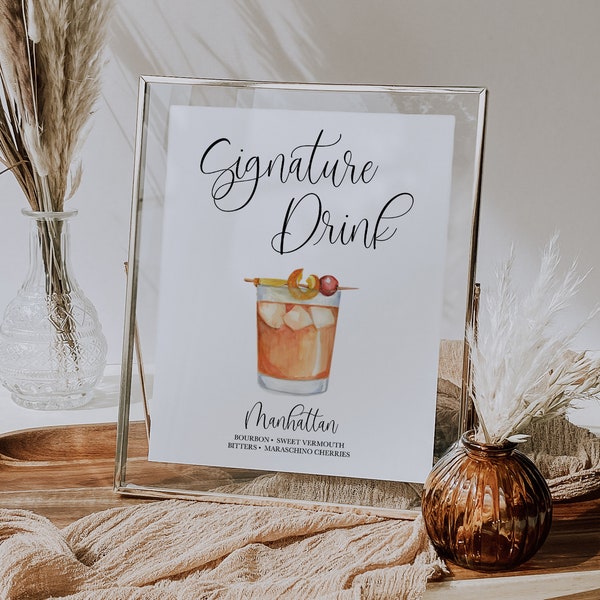 Signature Drink Sign - Etsy
