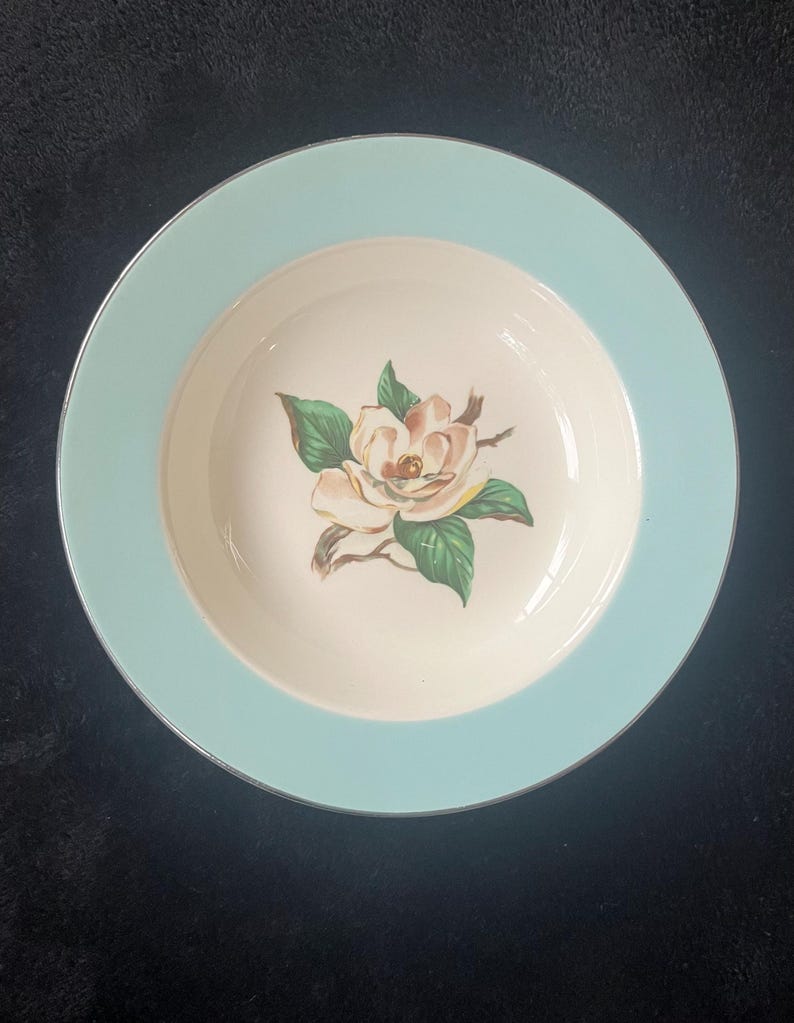 Vintage Turquoise Magnolia by Homer Laughlin / 1955-1966 - Etsy