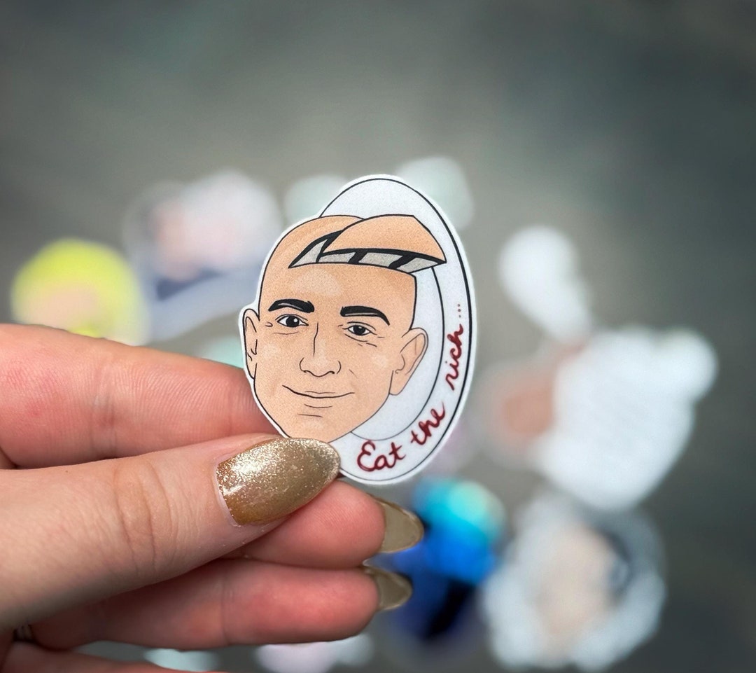 Jeff Bezos Cake Slice Sticker / Eat the Rich Sticker / Commie Themed ...