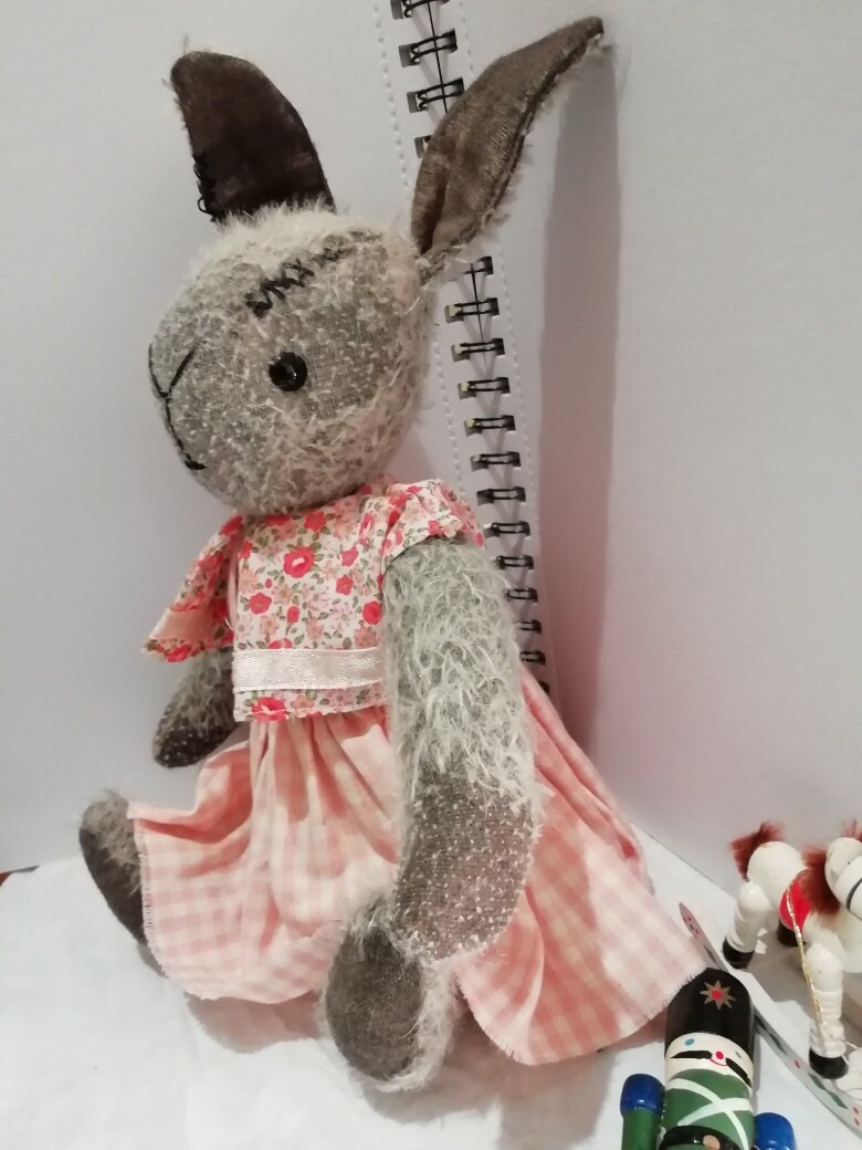 Clara, a Handmade One of a Kind, 100% Mohair Vintaged Dressed Rabbit - Etsy