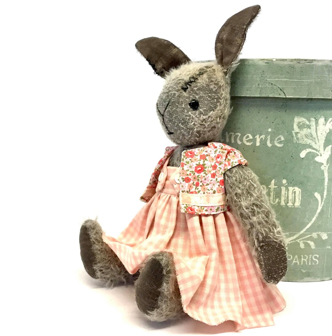 Clara, a Handmade One of a Kind, 100% Mohair Vintaged Dressed Rabbit - Etsy