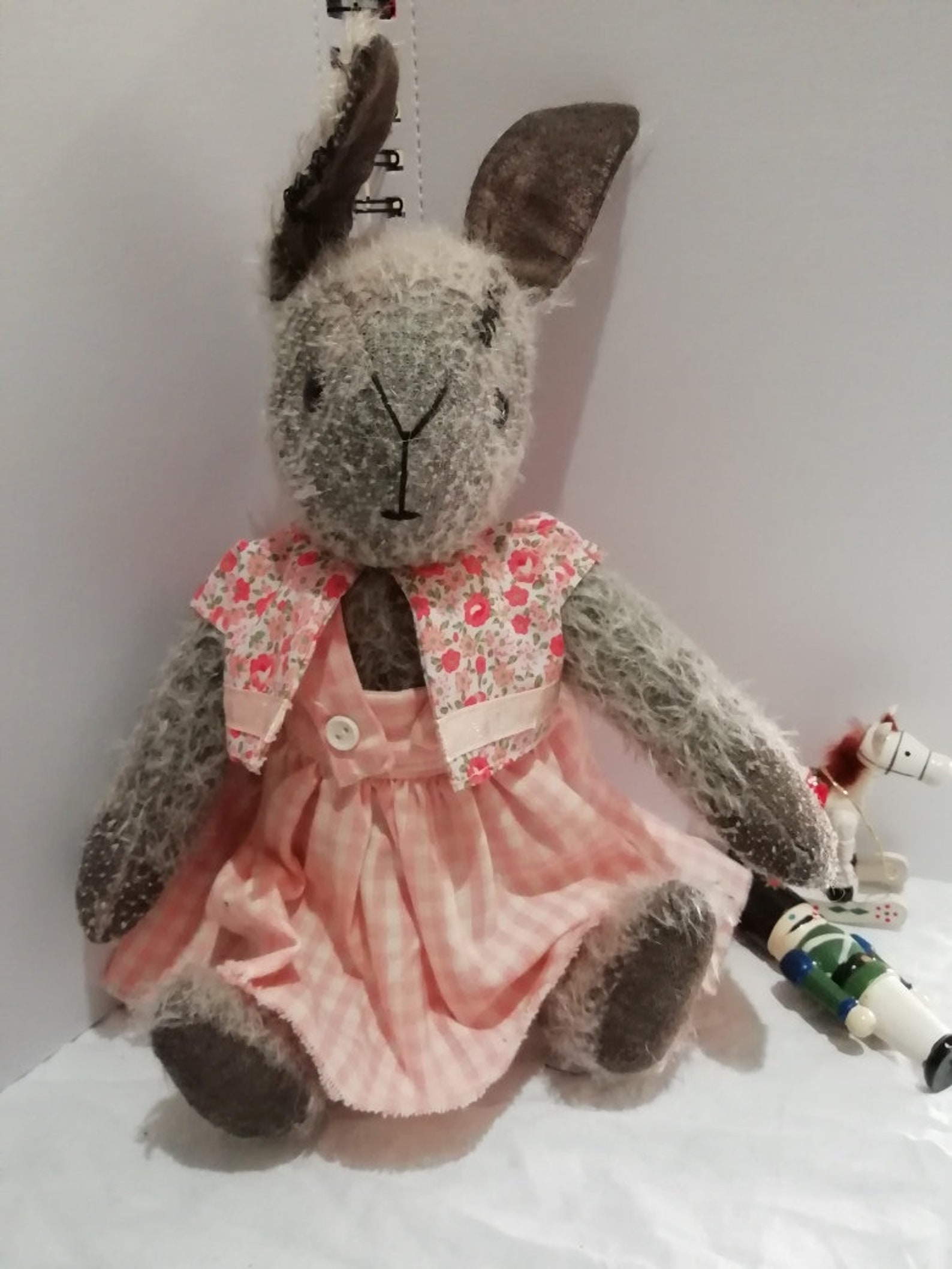 Clara, a Handmade One of a Kind, 100% Mohair Vintaged Dressed Rabbit - Etsy