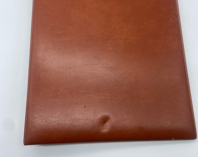 Koloman Handler Vintage Brown Leather Look Three Ring Binder MCM Office ...