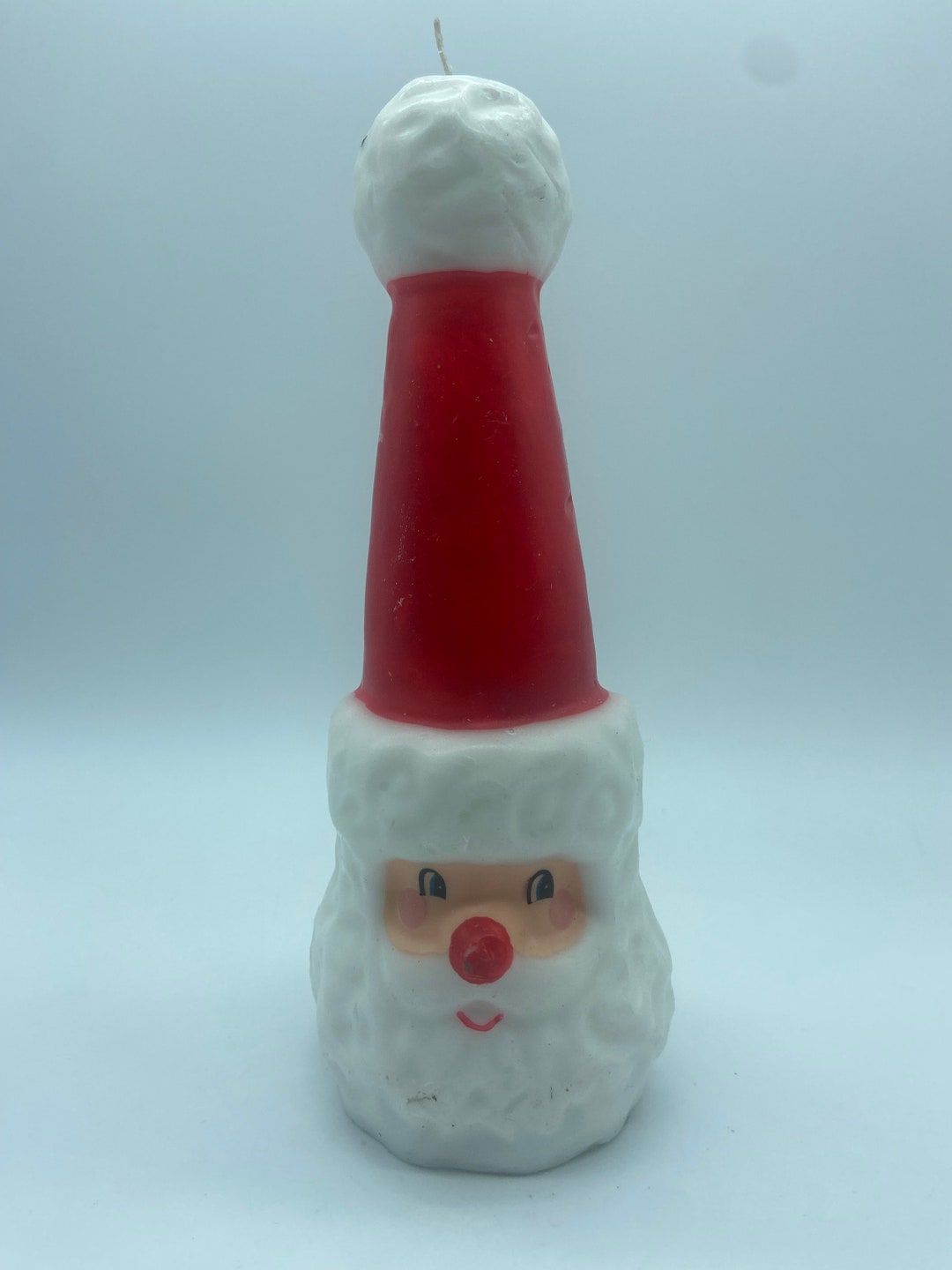 Vintage Christmas Santa Claus Head Candle Unburned 9 Inches Unlit Large ...