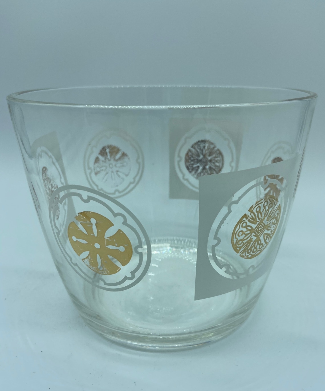 MCM Ice Bucket White Gold Coin Glass Bucket Bowl - Etsy