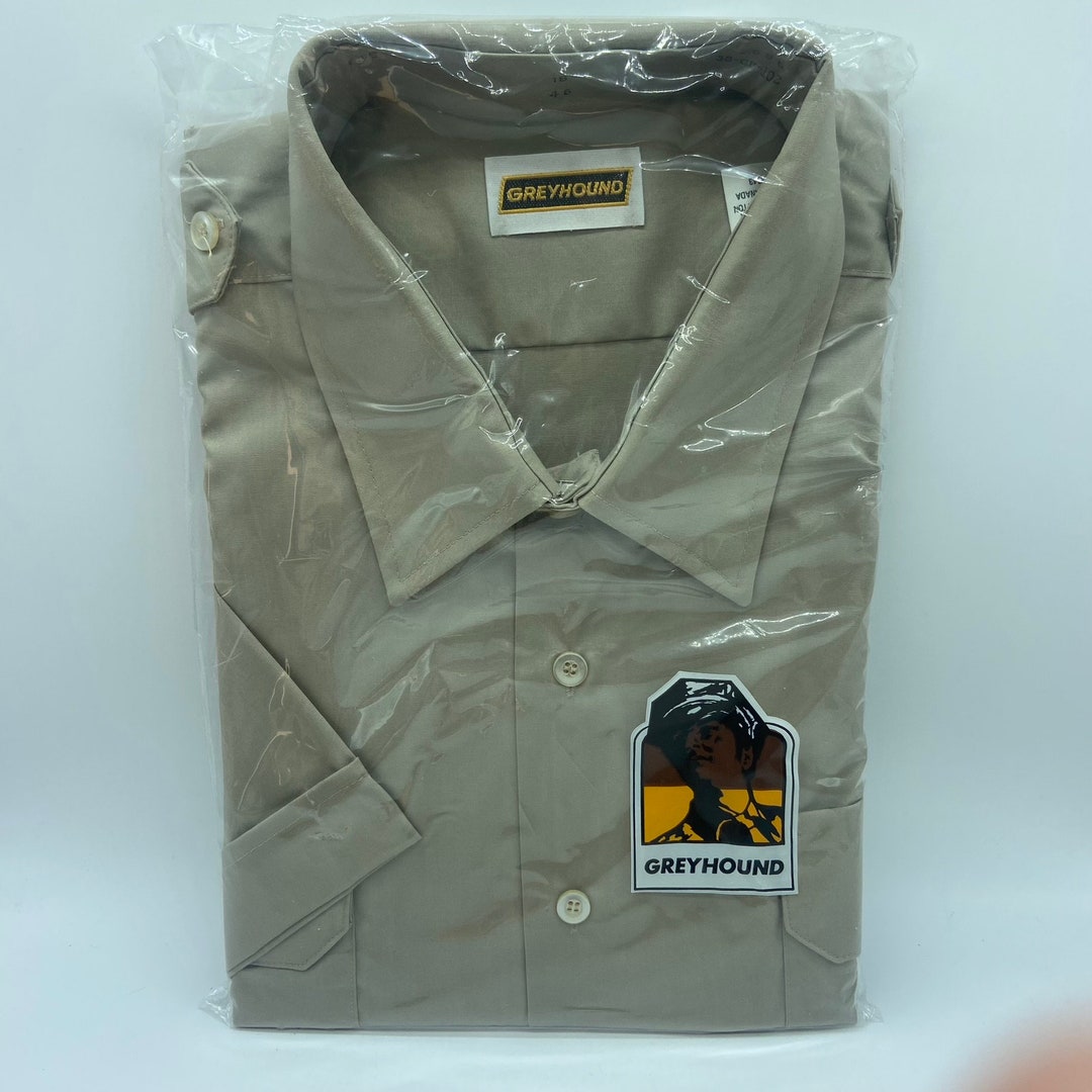 Vintage GREYHOUND BUS Driver Uniform Shirt in Pkg NOS New Old Stock Sz ...