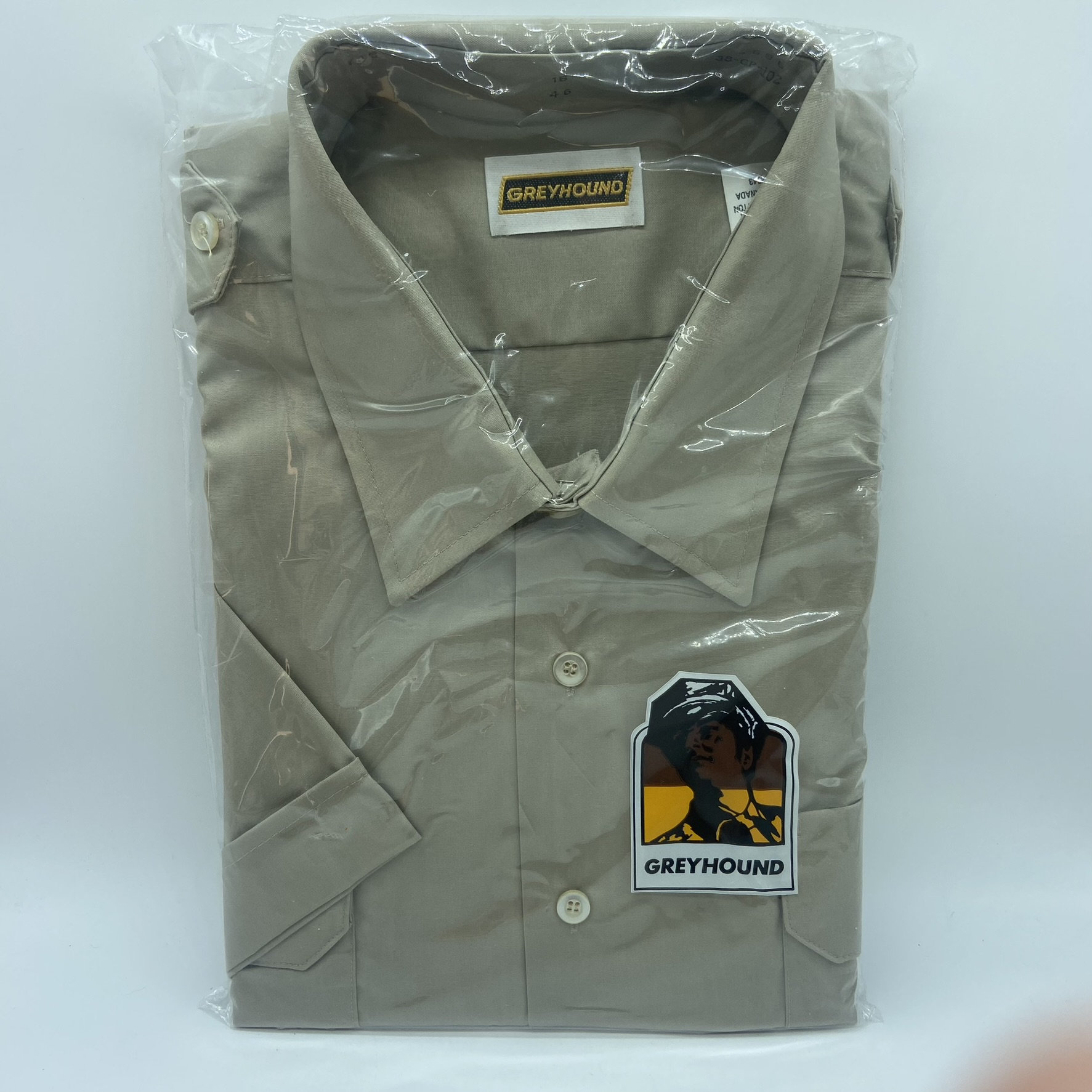 Vintage GREYHOUND BUS Driver Uniform Shirt in Pkg NOS New Old Stock Sz ...