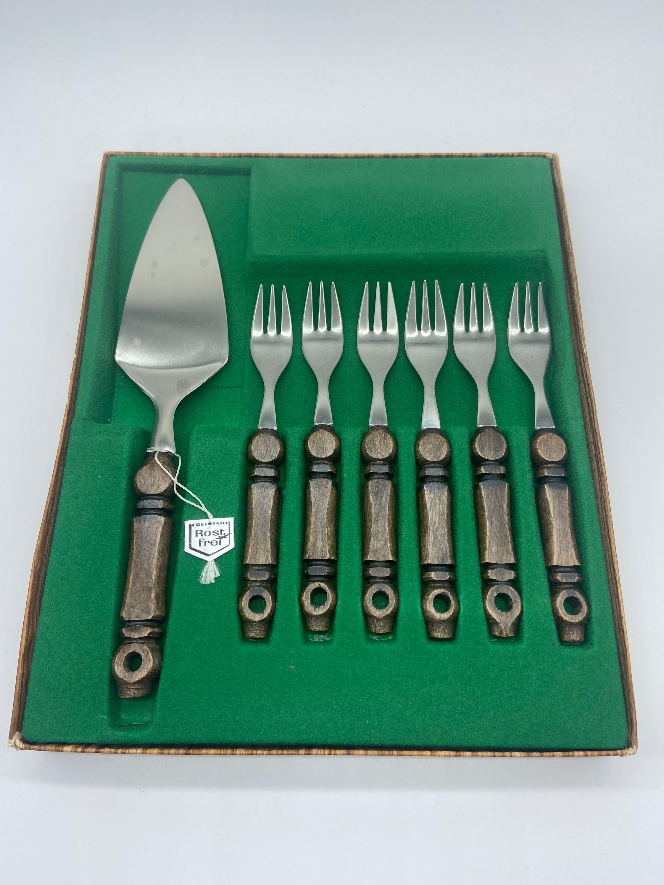 Vintage Edelstahl Rostfrei Cake Server Dessert Set W Package Beautiful ...