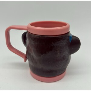 Vintage Nestle Quik Nesquik Plastic Pink Monkey Mug Cup Kids Chocolate ...