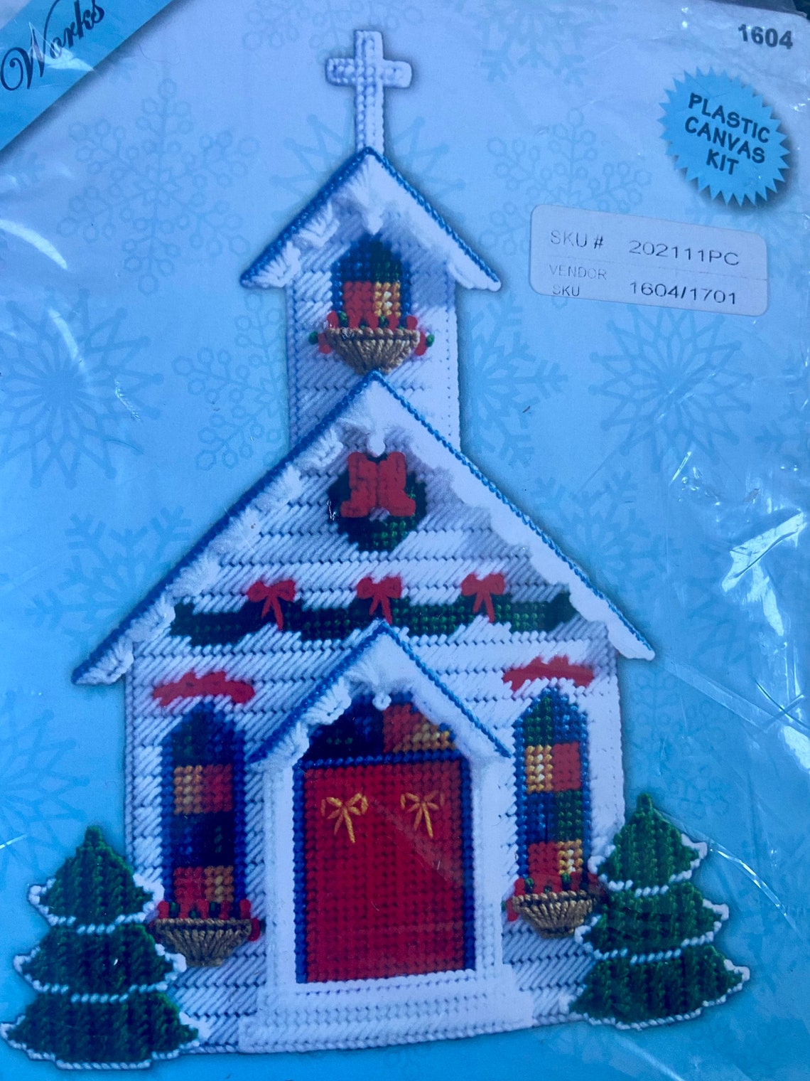 Design Works Plastic Canvas Kit Church Christmas Wall Decor New 12x15 ...