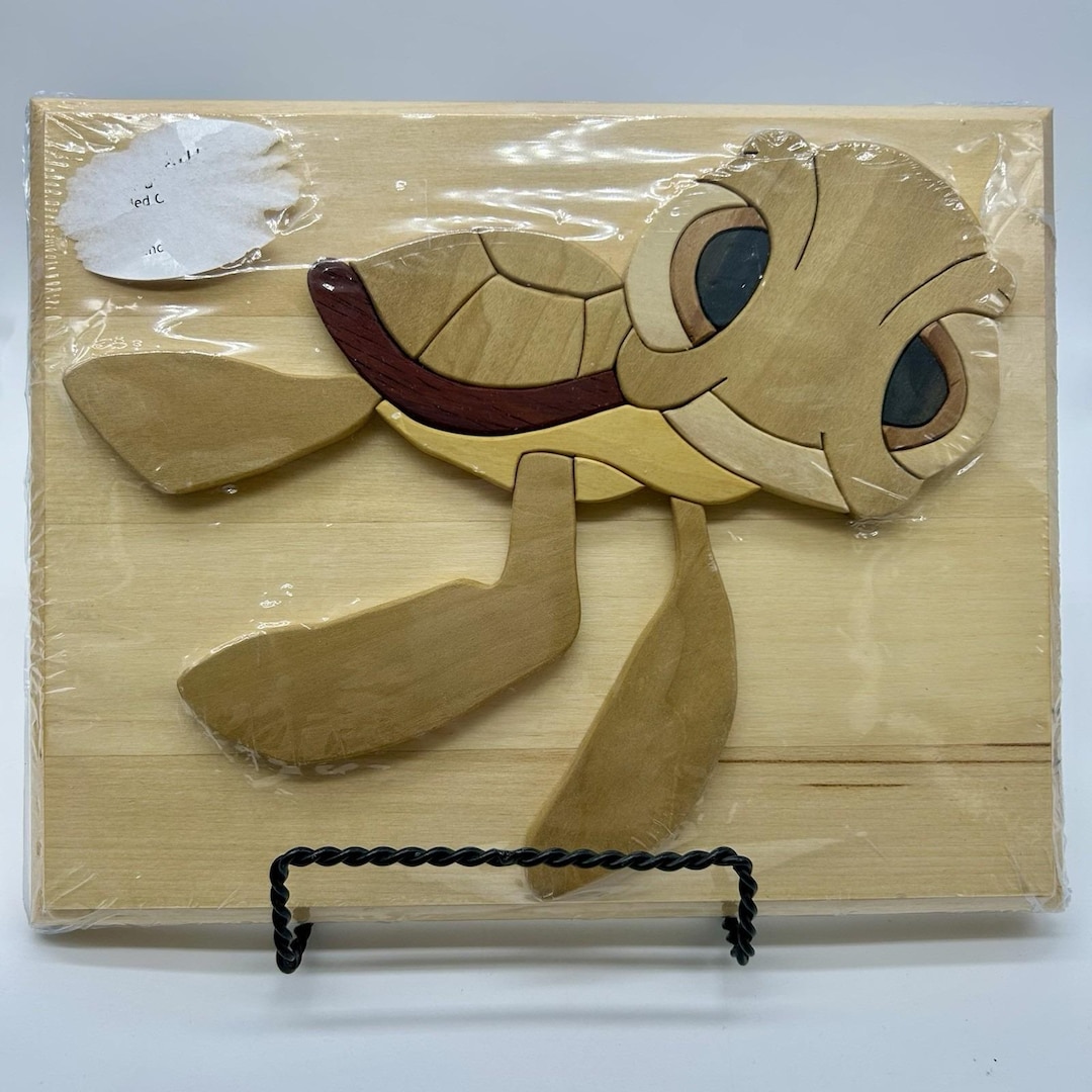 Turtle Intarsia Wood Wall Art Home Decor Plaque Wall Hanging Crafted ...