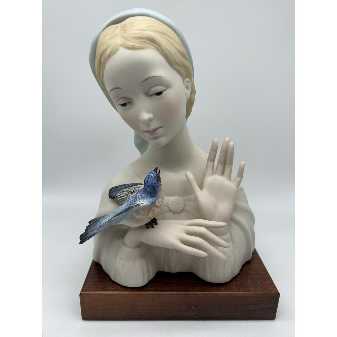 Vintage 1957 Cybis Madonna W/ Blue Bird Figurine Bust Porcelain Virgin ...