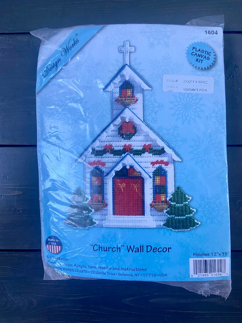 Design Works Plastic Canvas Kit Church Christmas Wall Decor New 12x15 ...