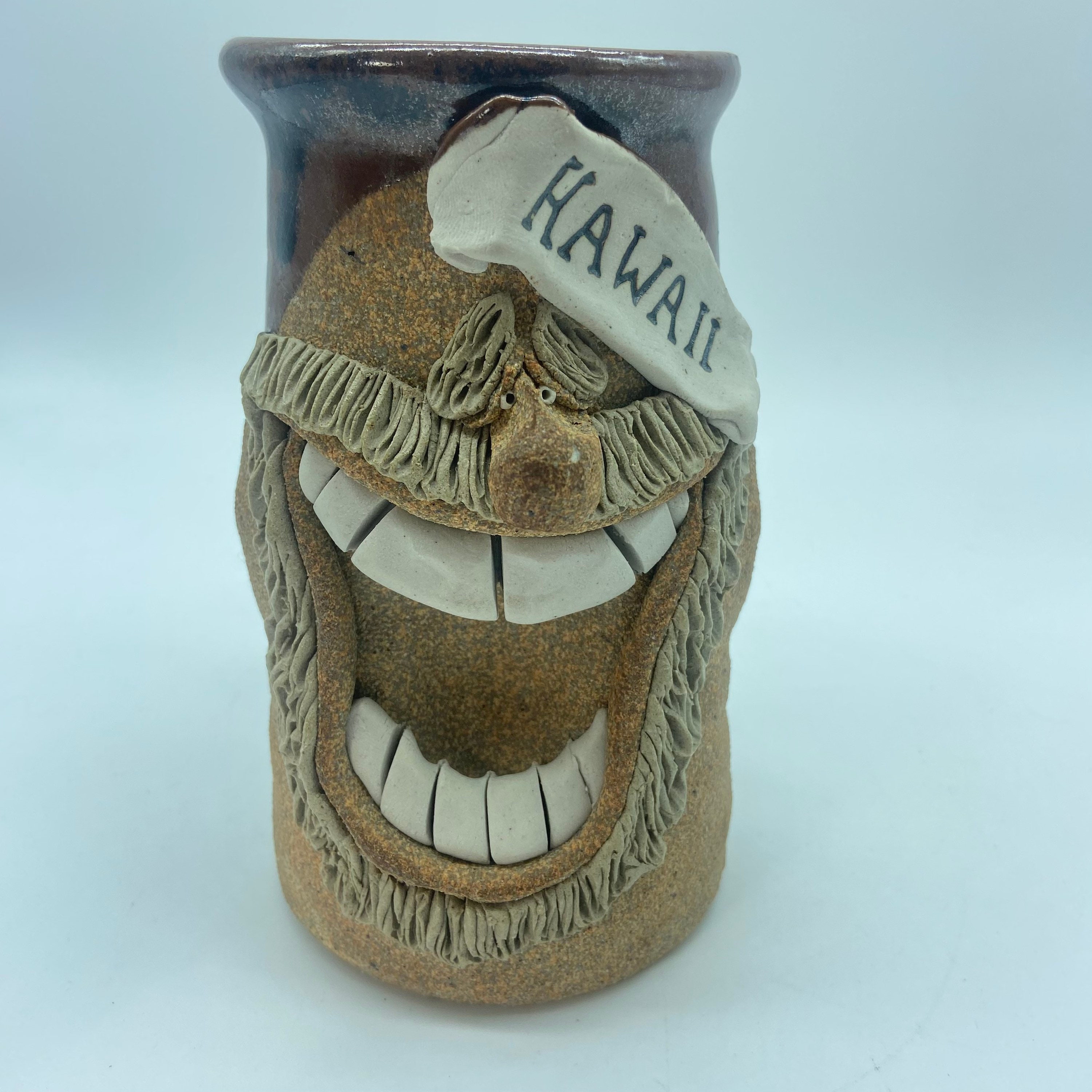 Ugly Face Art Pottery Clay Vintage Mug Handcrafted Signed Hawaii Tall ...