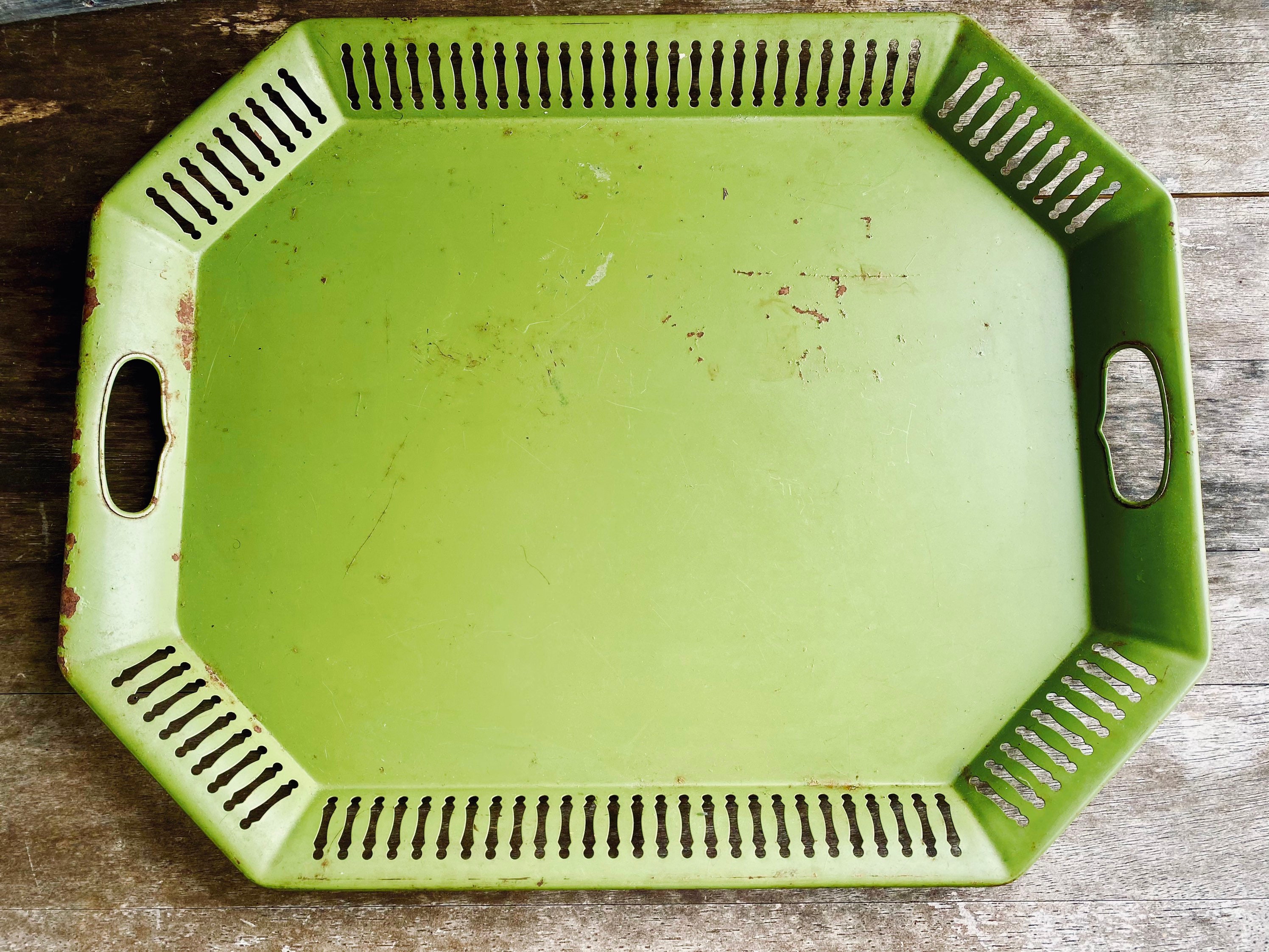 Green Metal Tray - Etsy