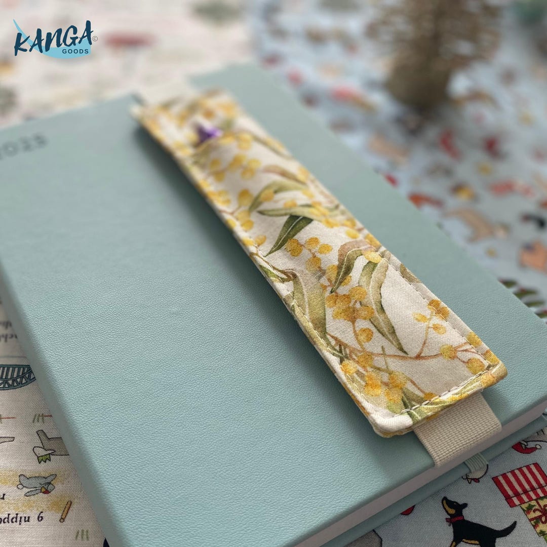 Wattle Fabric Pen Holder Bookmark: Australiana Stationery Gift - Etsy ...