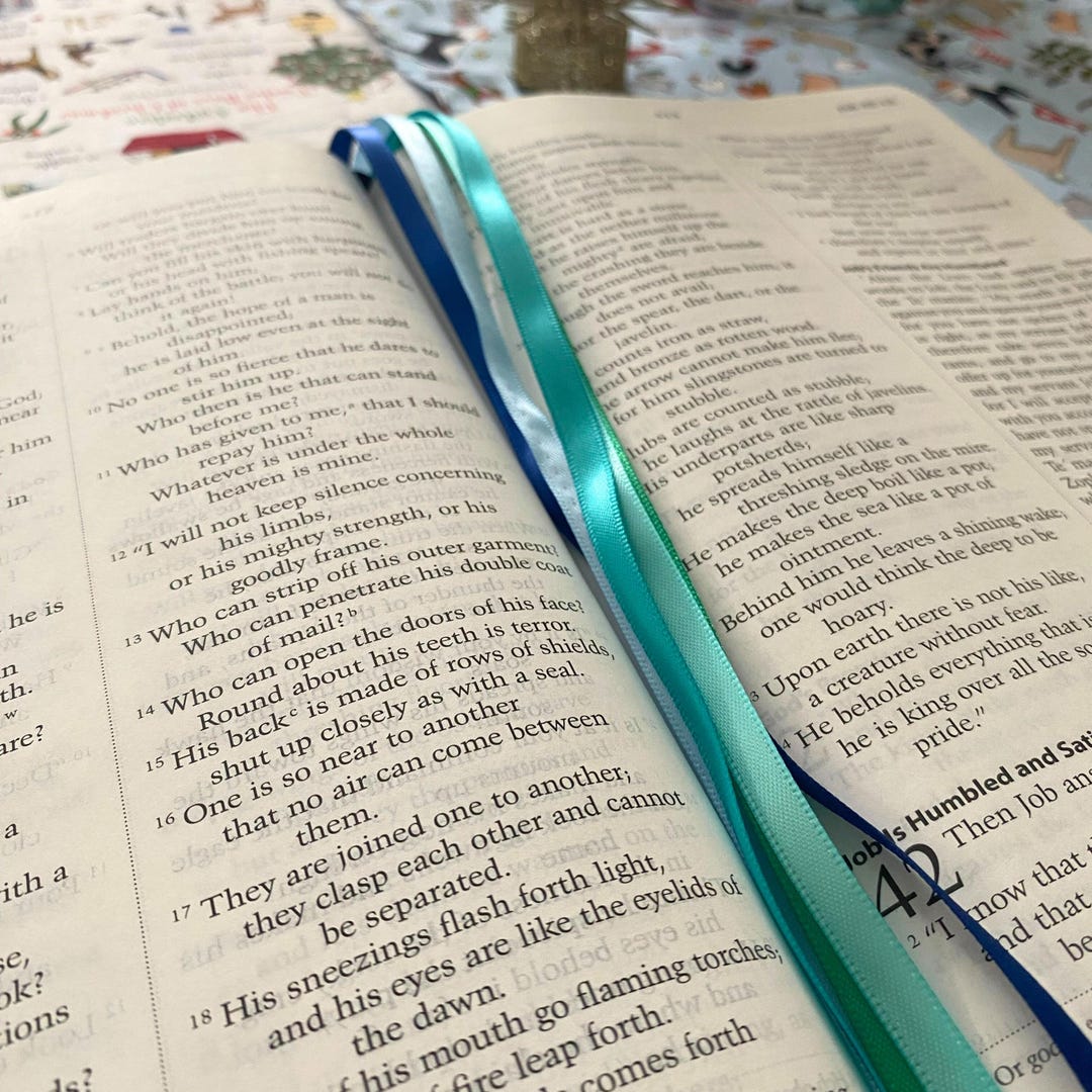 Ribbon Bible Bookmark: Blue Bliss Christian Keepsake - Etsy