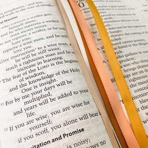 Bible Ribbon Bookmark - Christian Gift, Keepsake With Multiple Ribbons ...