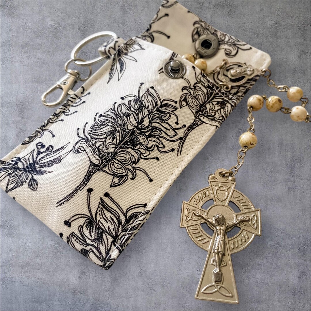 Unique Rosary Pouch With Grevillea Pattern Australian Floral Design ...