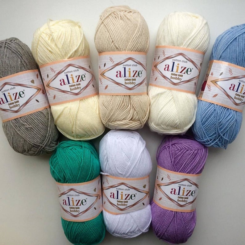 Alize Cotton Gold hobby Crochet yarn knitting yarn baby | Etsy