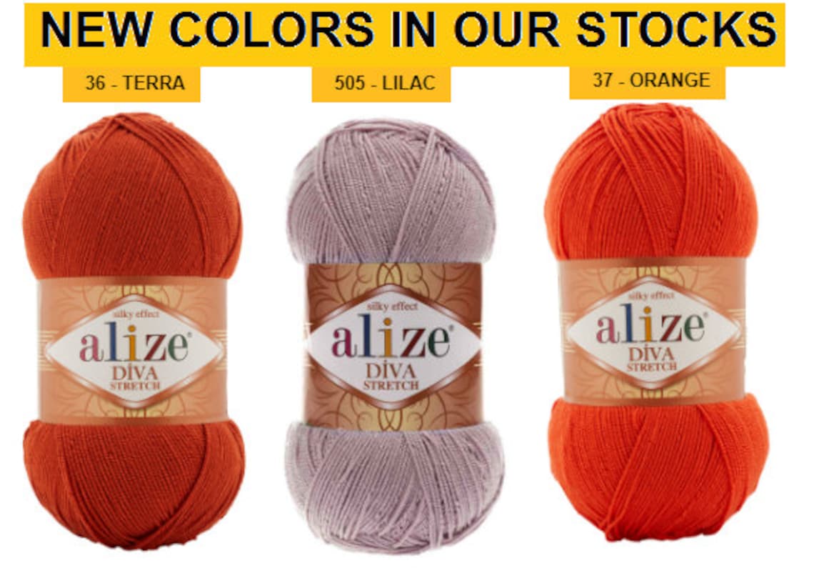 Alize Diva Stretch Microfiber Yarn Acrylic Yarn Bikini - Etsy