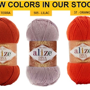 Alize Diva Stretch, Microfiber Yarn, Acrylic Yarn, Bikini Yarn, Stretch ...