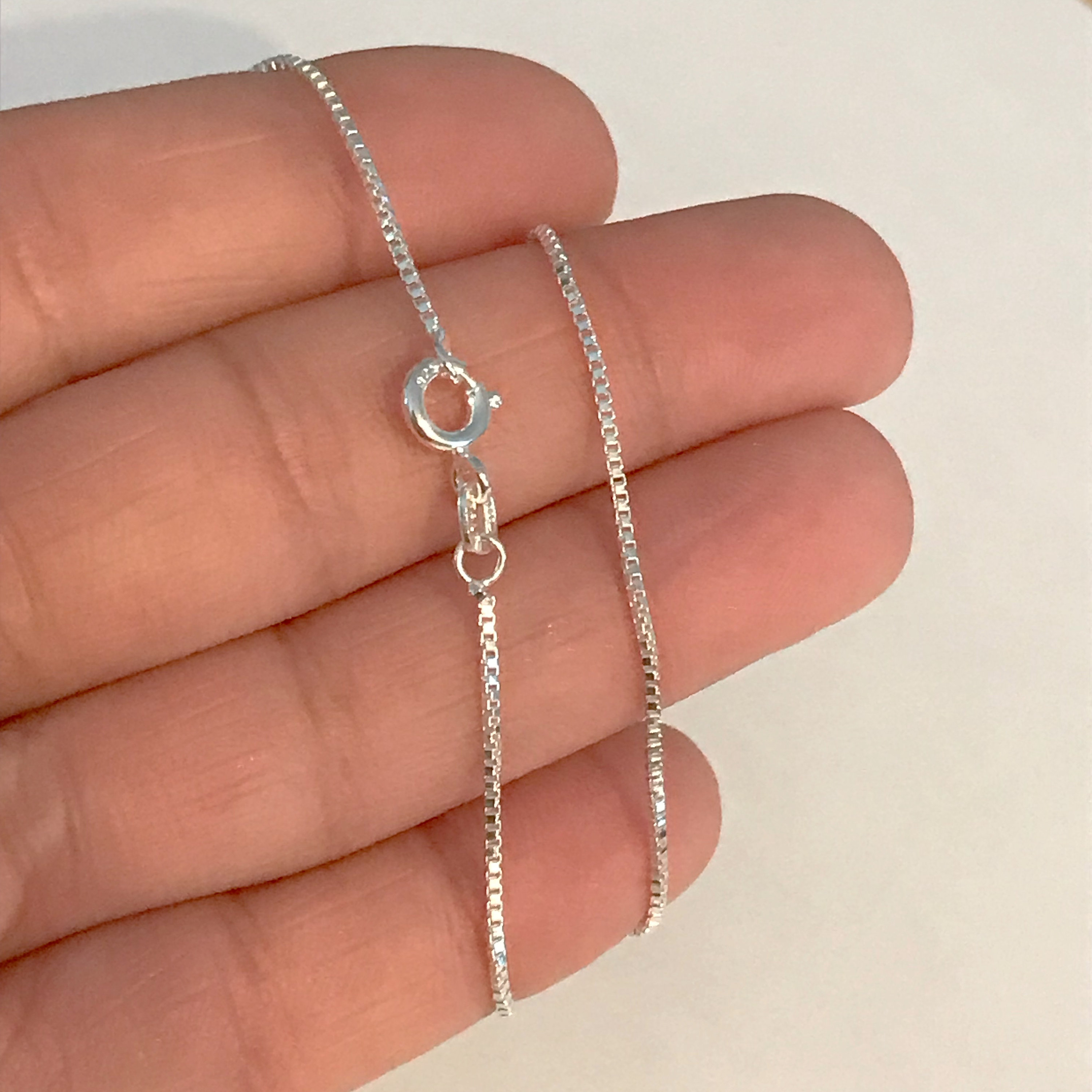 Sterling Silver Box Chain 1mm Italian Box Chain 16 18 20 - Etsy