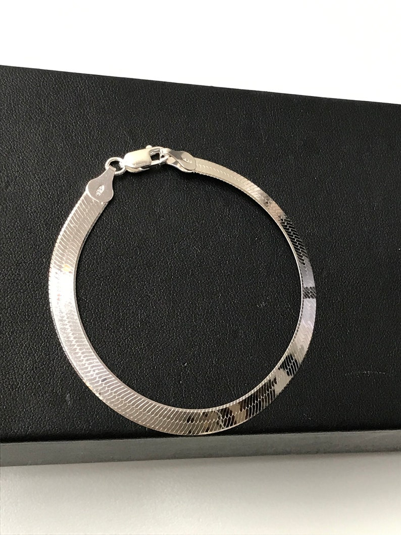 Sterling Silver Herringbone Bracelet 5mm Italian Herringbone - Etsy Sterling Silver Herringbone Bracelet 5mm Italian Herringbone - Etsy