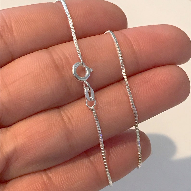 Sterling Silver Box Chain 1mm Italian Box Chain 16 18 20 - Etsy