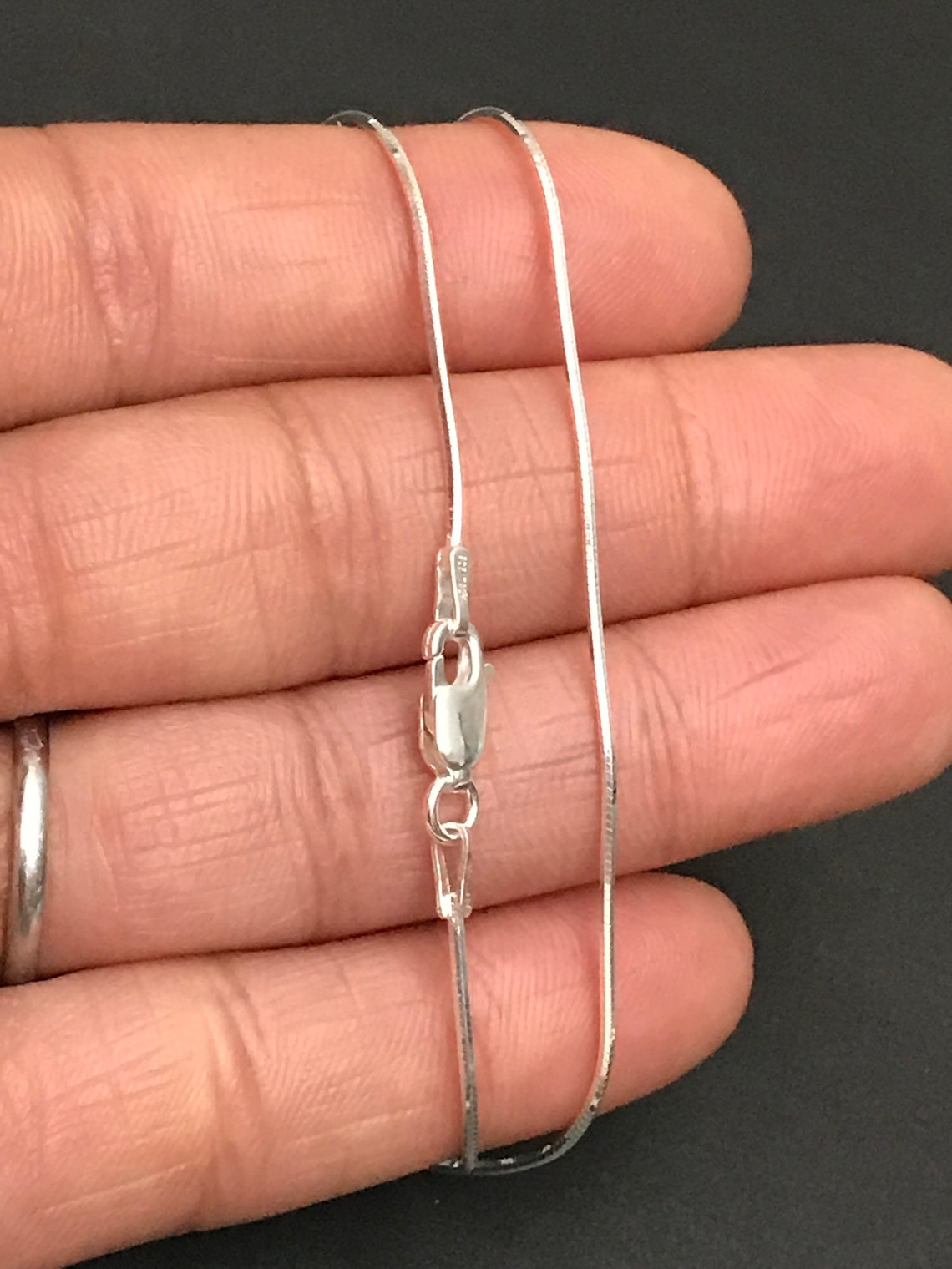 Sterling Silver Snake Chain 1mm Italian Diamond Cut Snake | Etsy