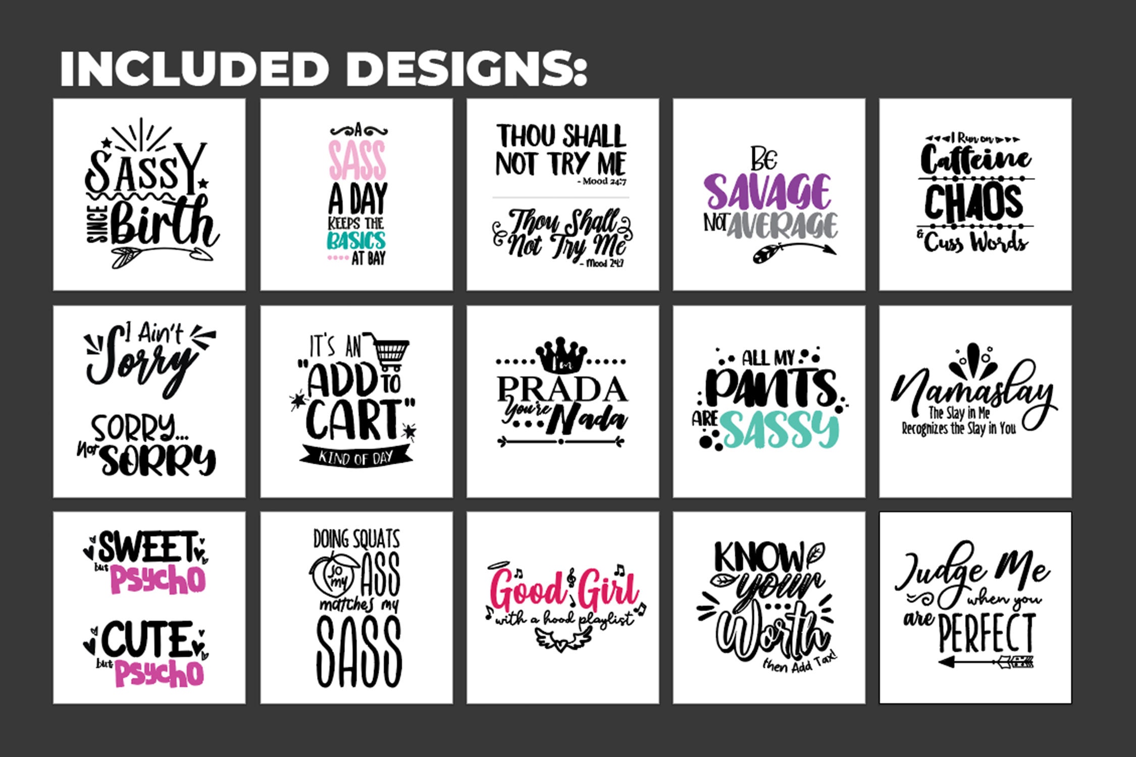 Sassy Quotes V2 Svg Funny Svg Girl Svg Bundle Girl Power Svg Hand