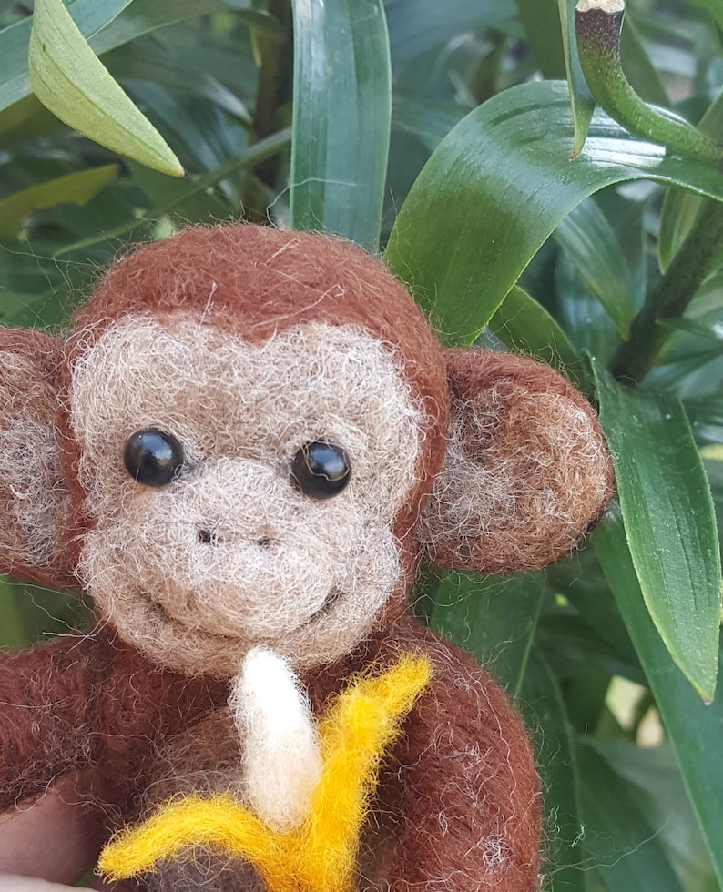 Monkeys Needle Felted Large or Baby Monkey Cute Felt - Etsy