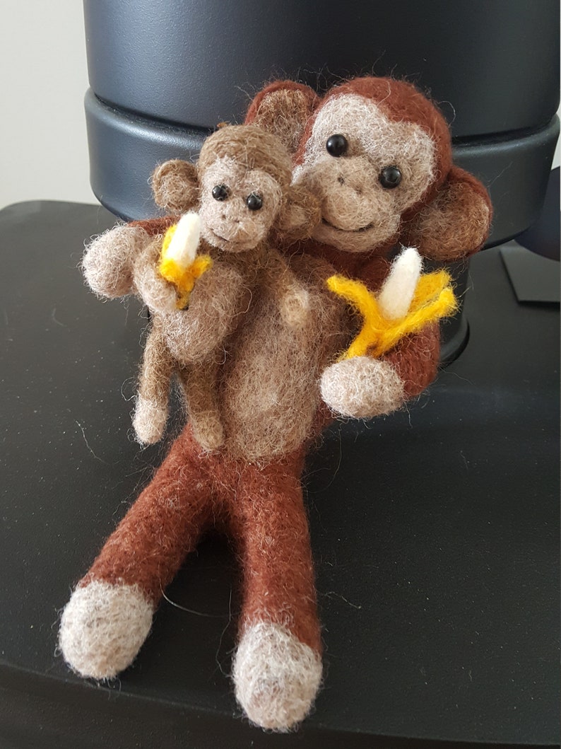 Monkeys Needle Felted Large or Baby Monkey Cute Felt | Etsy UK