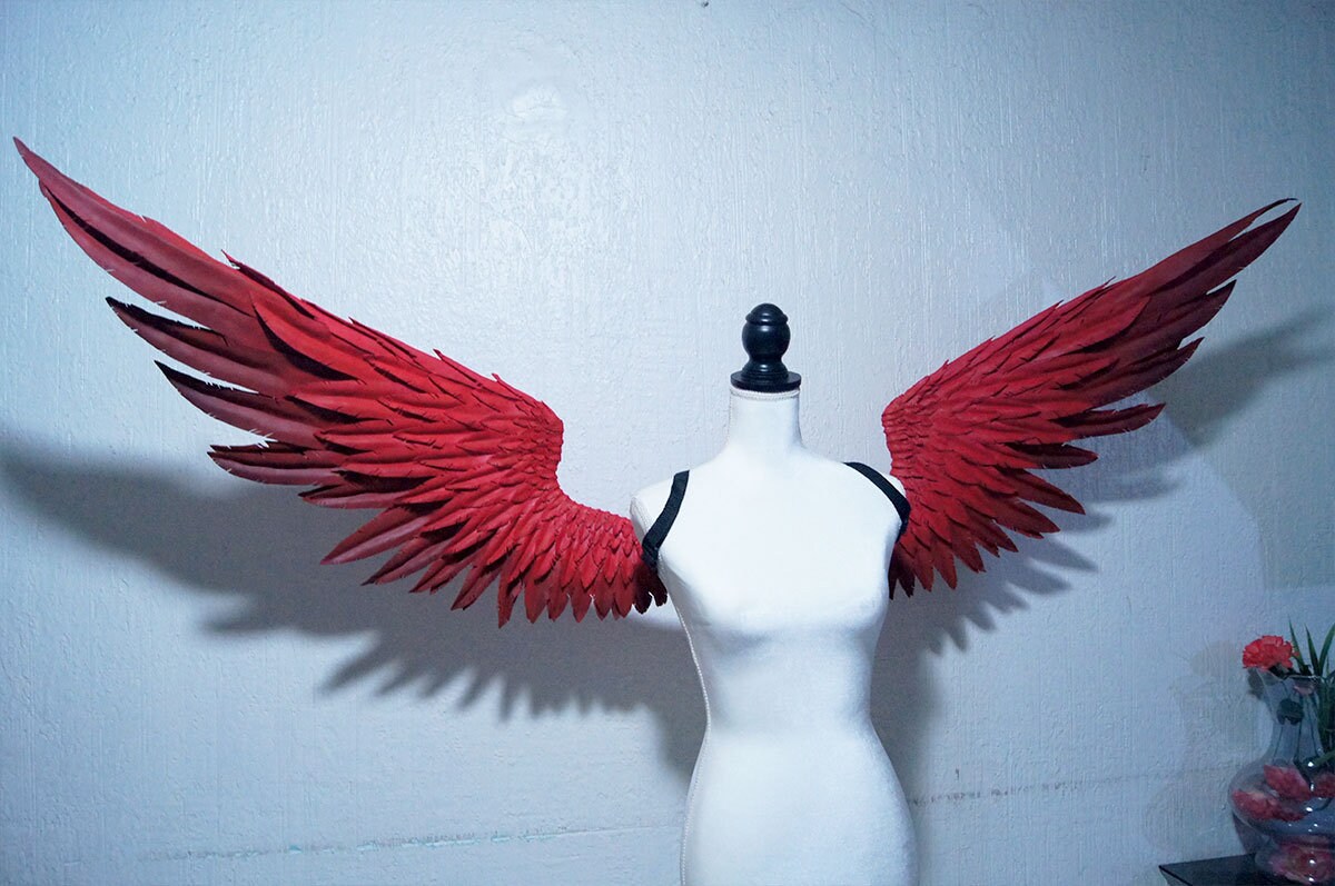 Hawks Hero Red and More Color Wings for Cosplay Darker Longest Feathers ...